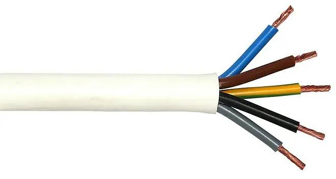 Pripojovací kábel k sporáku H05VV-F 5G2,5 mm² / 3 m / 5 žíl / biely len za 8,90 € | Vyberte si ...