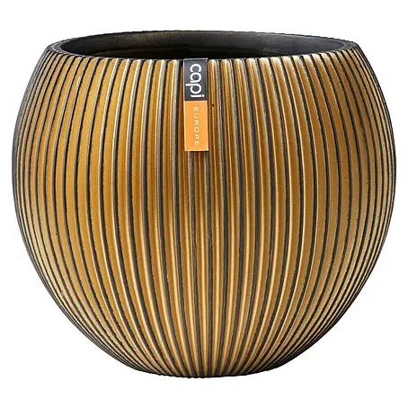 Capi Europe Nature Groove kvetináč / 29 x 26 cm / čierna/zlatá len za ...