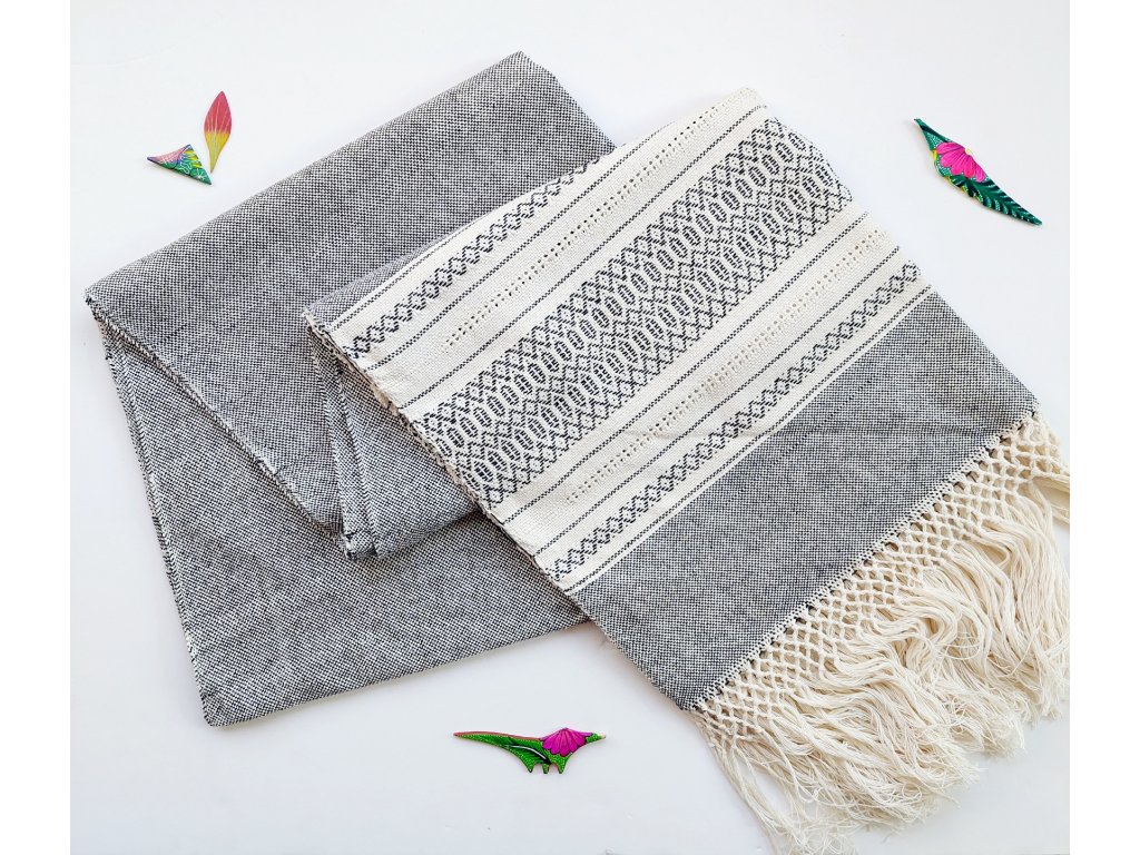 Mexican rebozo de Oaxaca Navy Blue 2,5m - iSatky.cz