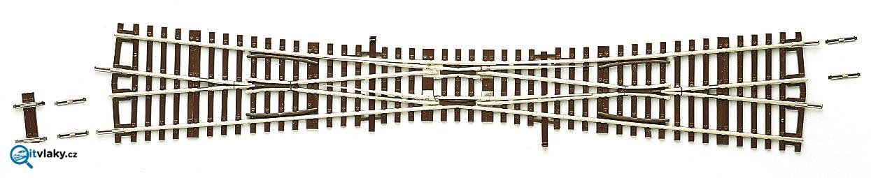 H0 - jednoduchá křižovatková výhybka Roco Line EKW10 345mm R959mm, 10 ...