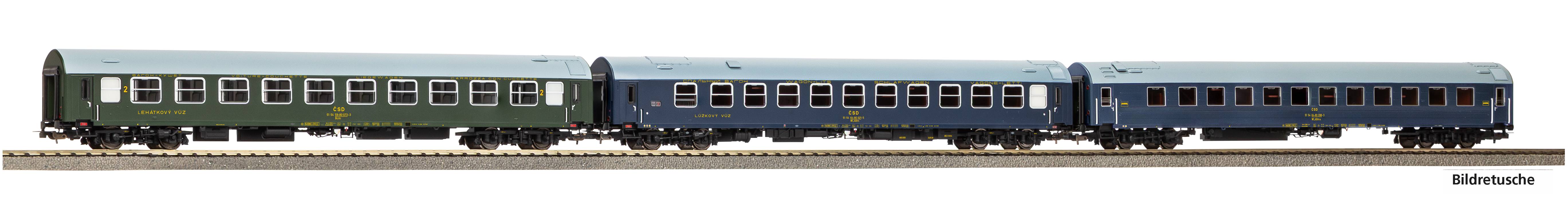 H0 - 3-dílný set vozů Y ČSD Istropolitan/Dukla / PIKO 28319 - itvlaky.cz