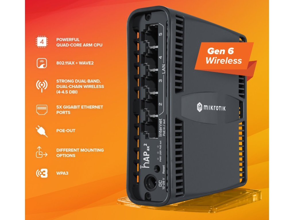 Mikrotik C52iG-5HaxD2HaxD-TC, hAP ??ax2 - JAMA LEVOVA