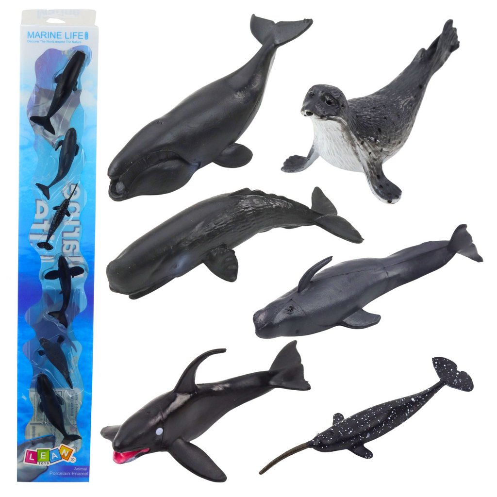 Sada Mini Figurek Mořští Savci Kosatka Narval Delfín 6-8cm 6ks - JaPaJa