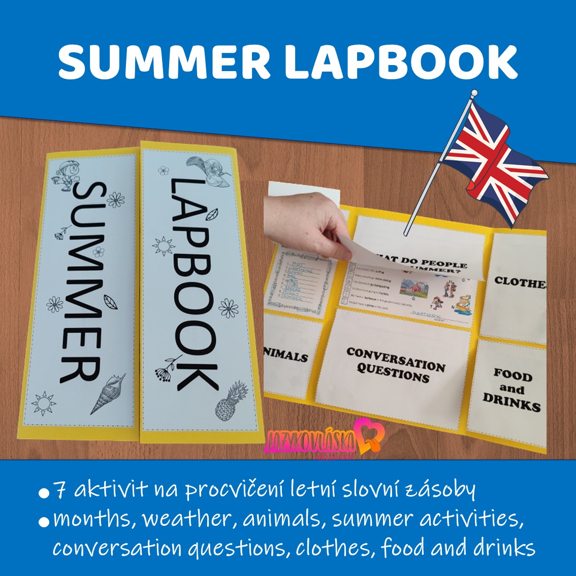 Summer lapbook - anglická slovíčka hrou | Jazykovlaska.cz