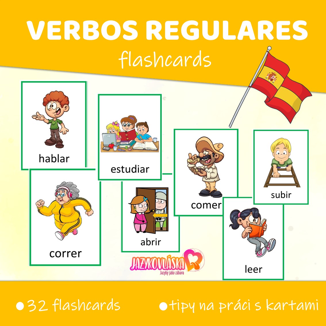 Verbos regulares flashcards | Jazykovlaska.cz