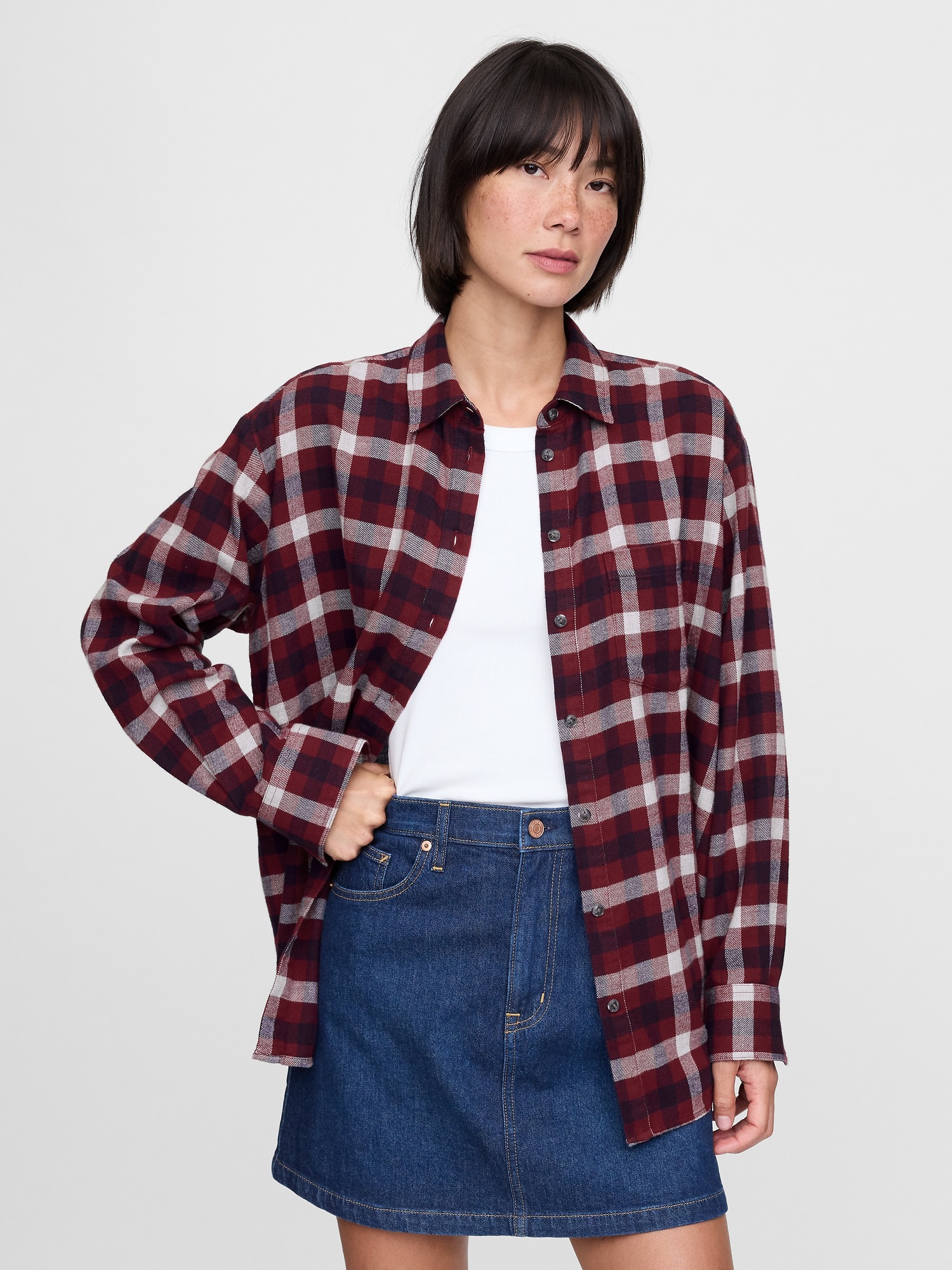 GAP Dámská Oversize flanelová košile Big Shirt 615180-01 Tričko zdarma při nákupu nad 3000 ...