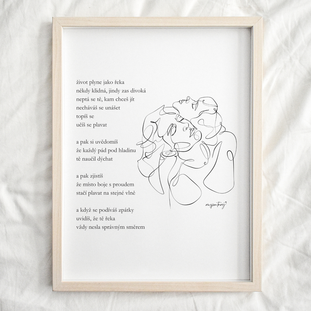 Plakát Báseň - Život je jako řeka - Jen tak z lásky