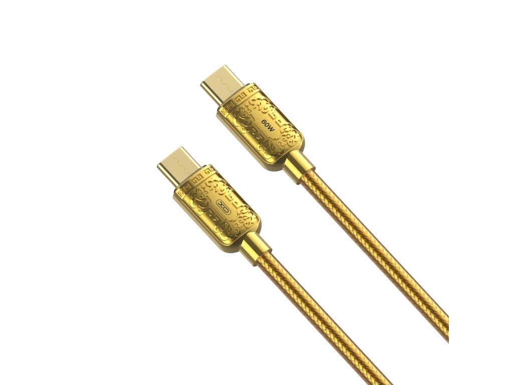 XO NB-Q217B kabel USB-C PD - USB-C / 60W / 1m / gold edition - JHMobil.cz