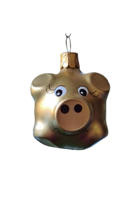 Vánoční ozdoba - zlaté prasátko mini - ESHOP JM KORAL