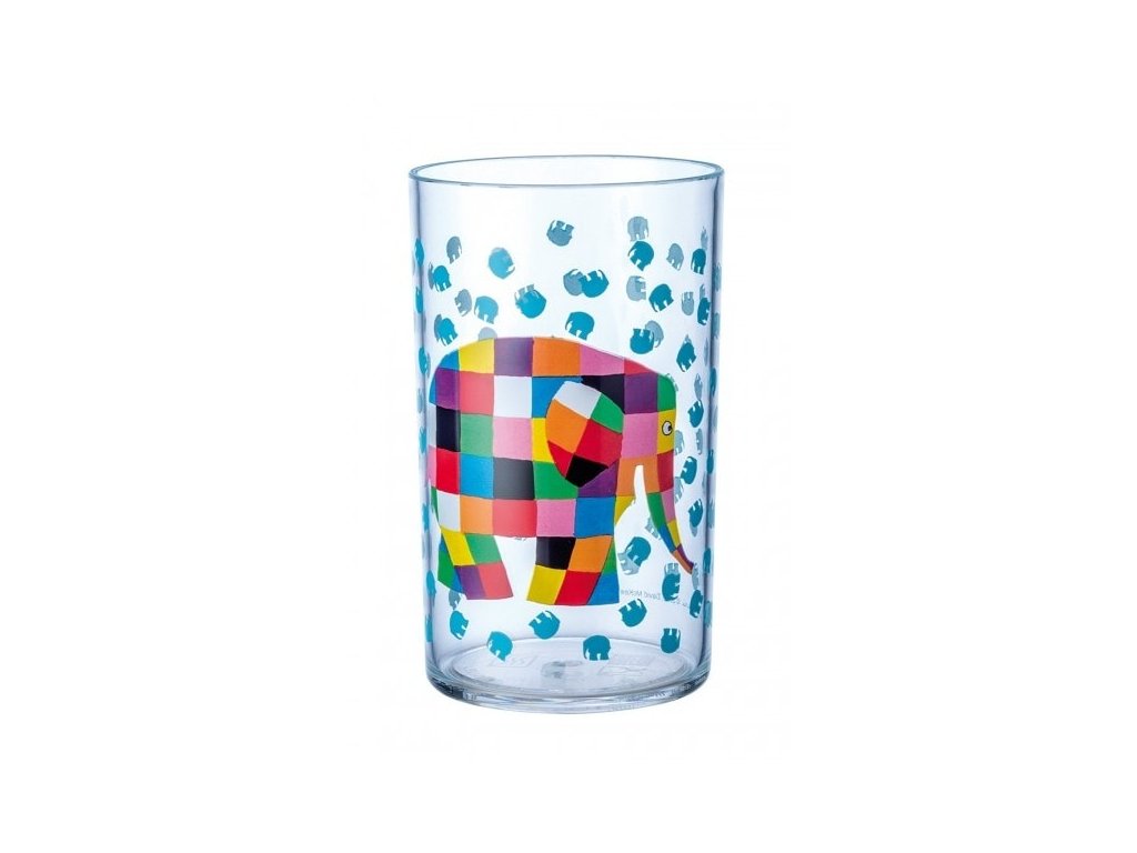 Petit Jour Paris Dětská sklenička na pití slon Elmer | Juchoo