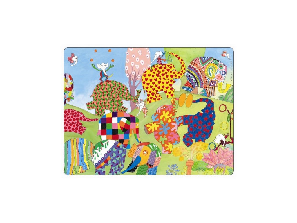 Petit Jour Paris Dětské prostírání Slon Elmer a kamarádi | Juchoo