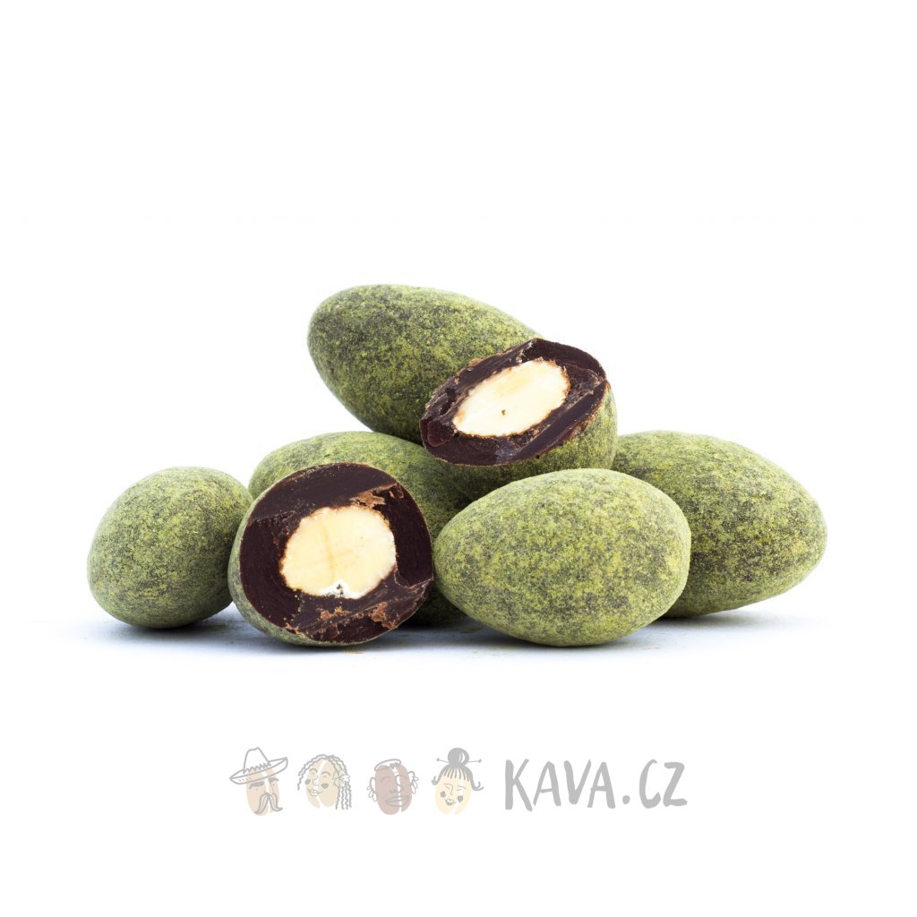 Mandle v hořké čokoládě s moringou 50g - KAVA.CZ
