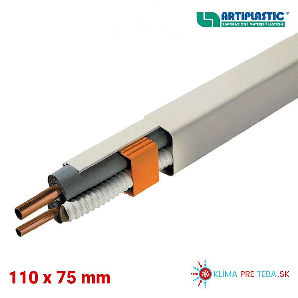 PVC žľab pre inštaláciu klimatizácie Artiplastic 1212BCF 110x75x2000mm - KlimaPreTeba.sk