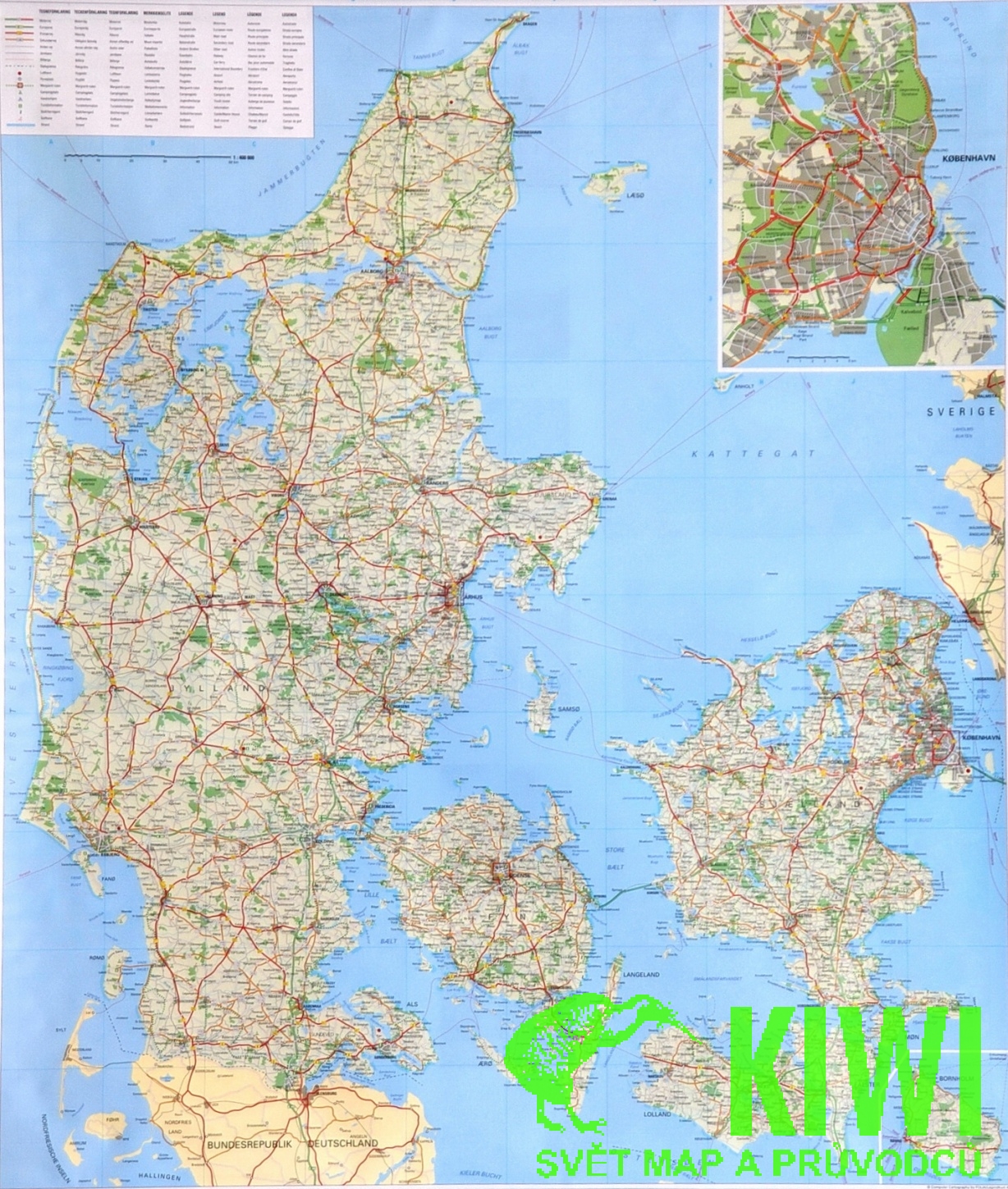 nástěnná mapa Dánsko - lišta, 80x90 cm | knihynahory.cz