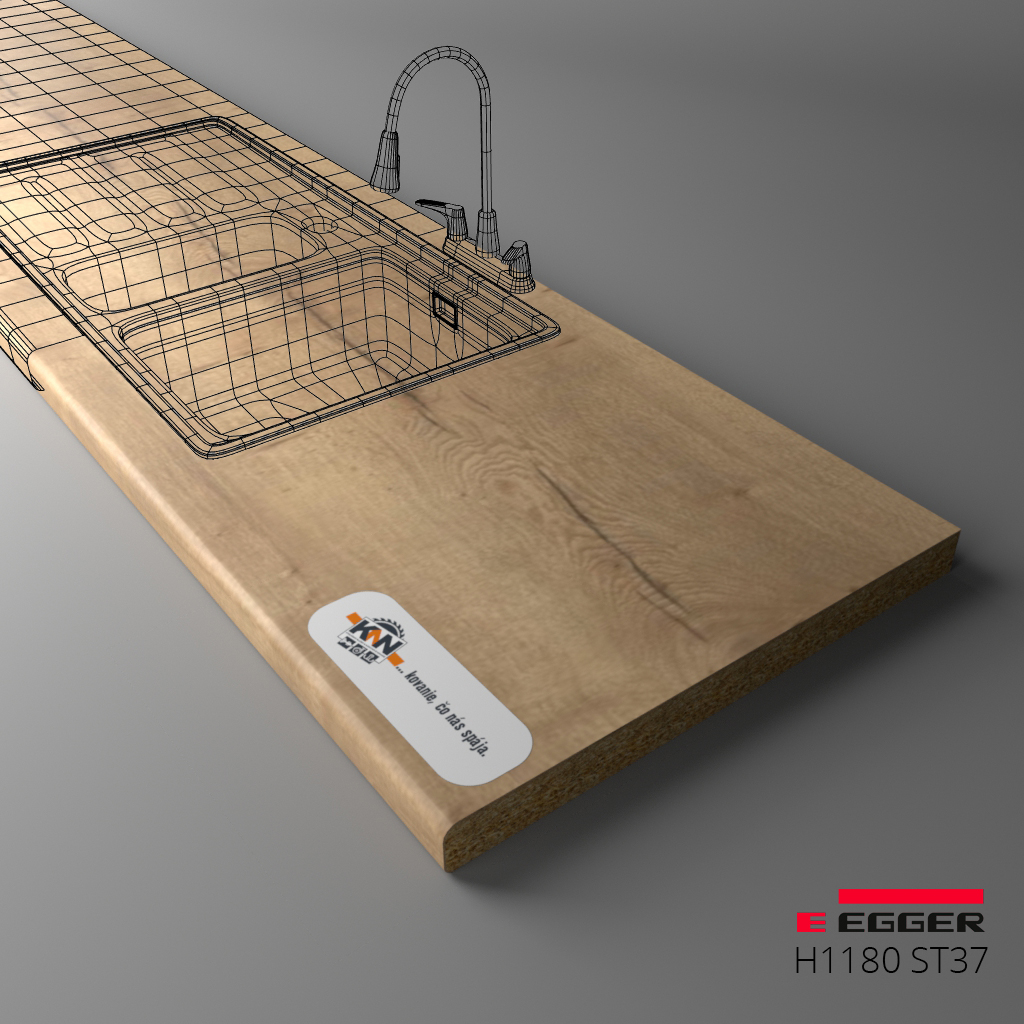 EGGER - Pracovná doska - H1180 ST37 - Dub Halifax natúr - KNN