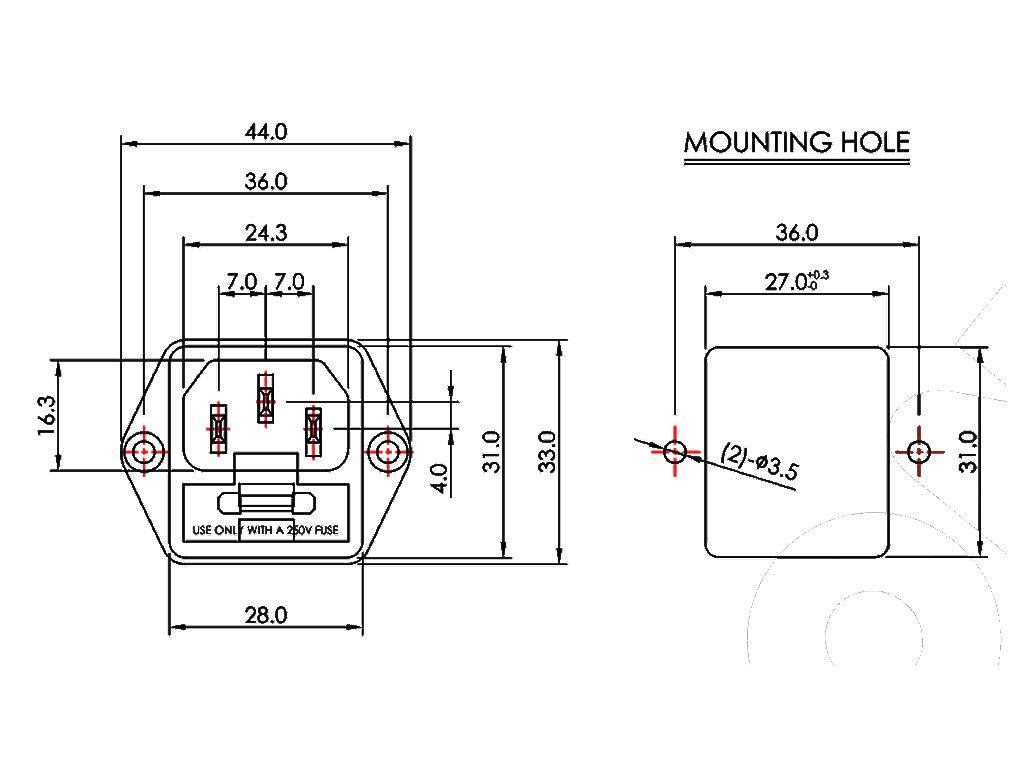 Konektor IEC60320 C14 (E) vidlice JR-101-1F-G | KONDIK.cz