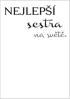 Kartička Nejlepší sestra na světě - Korálky Sisi