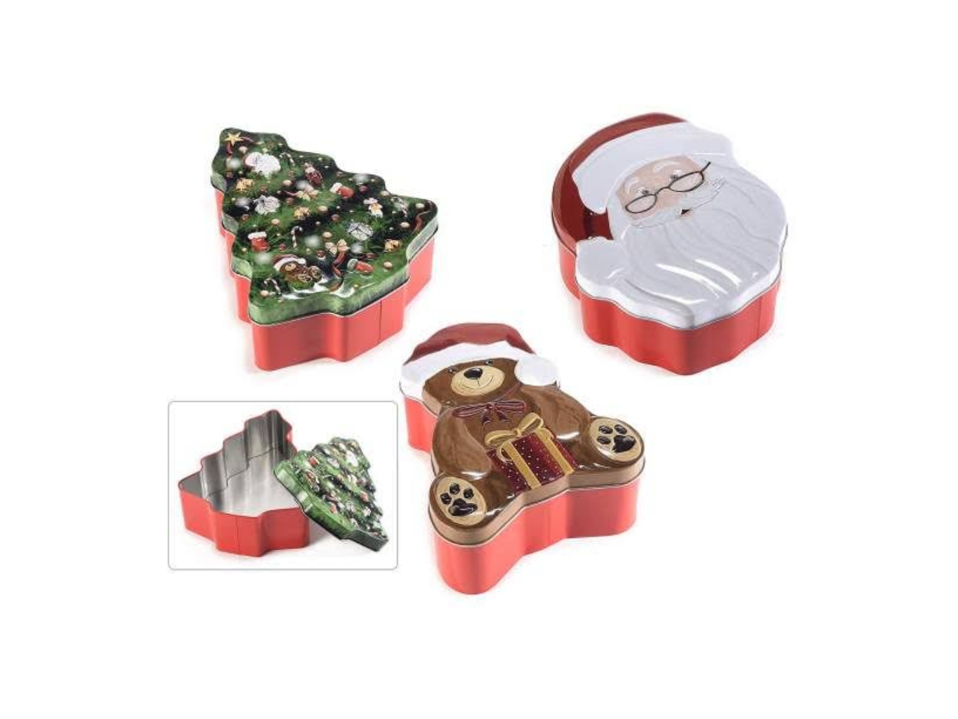 Vánoční plechová dóza 15x18x6,5 cm | Kovo-deko.cz