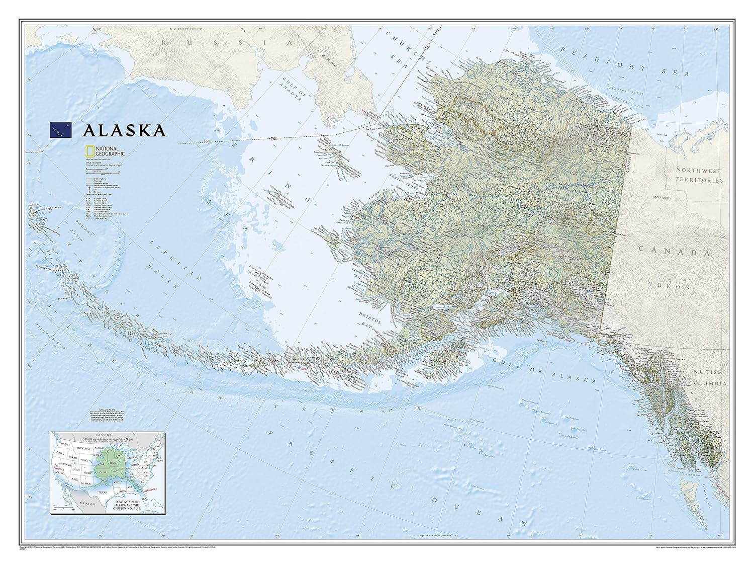 Aljaška (Alaska) - nástěnná mapa 103 x 77 cm - Království map