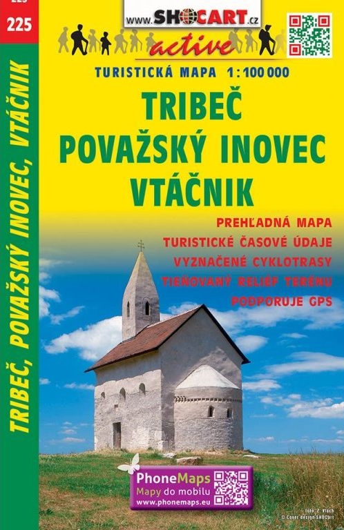 225 TRIBEČ, POVÁŽSKÝ INOVEC, VTÁČNIK - turistická mapa 1:100t ...