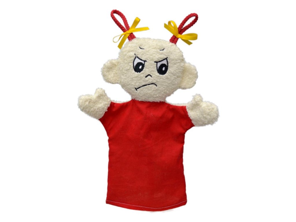 ANGER (emotion) - textile hand puppet - 30 cm - Krokido.cz