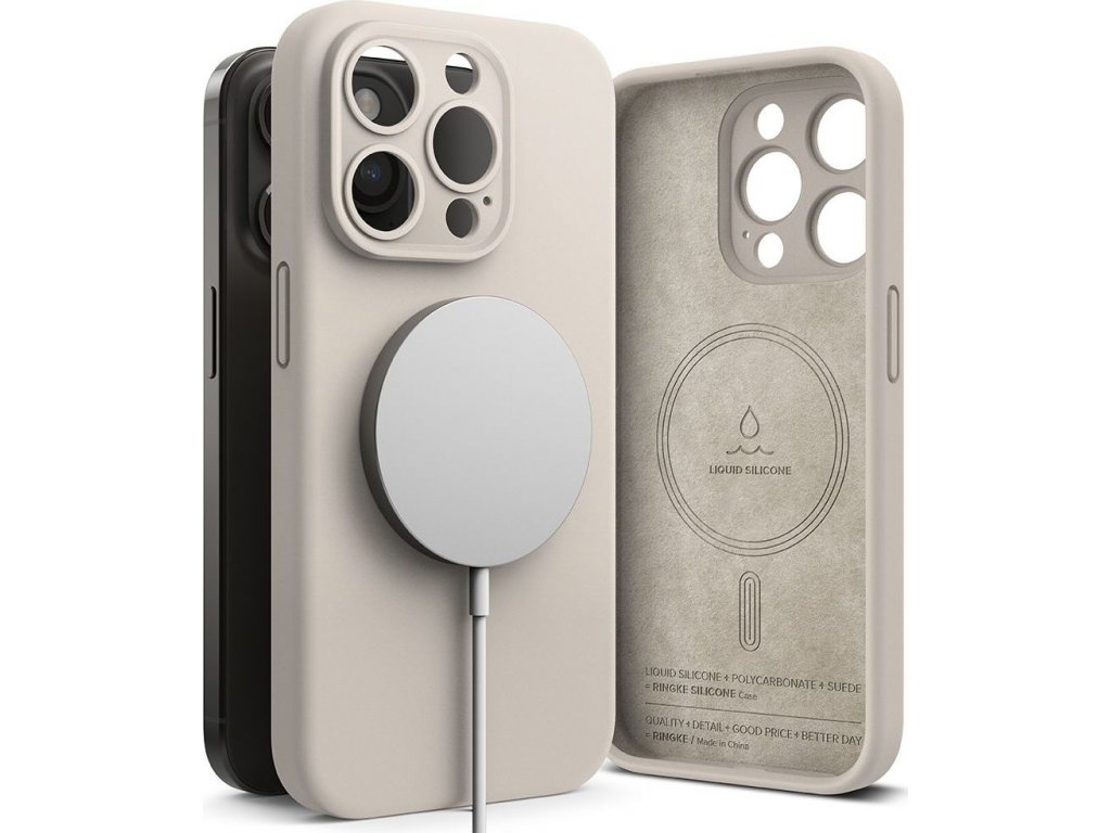 Ringke Silicone Magnetic Magsafe Iphone 15 Pro Max Stone Kryteo Cz