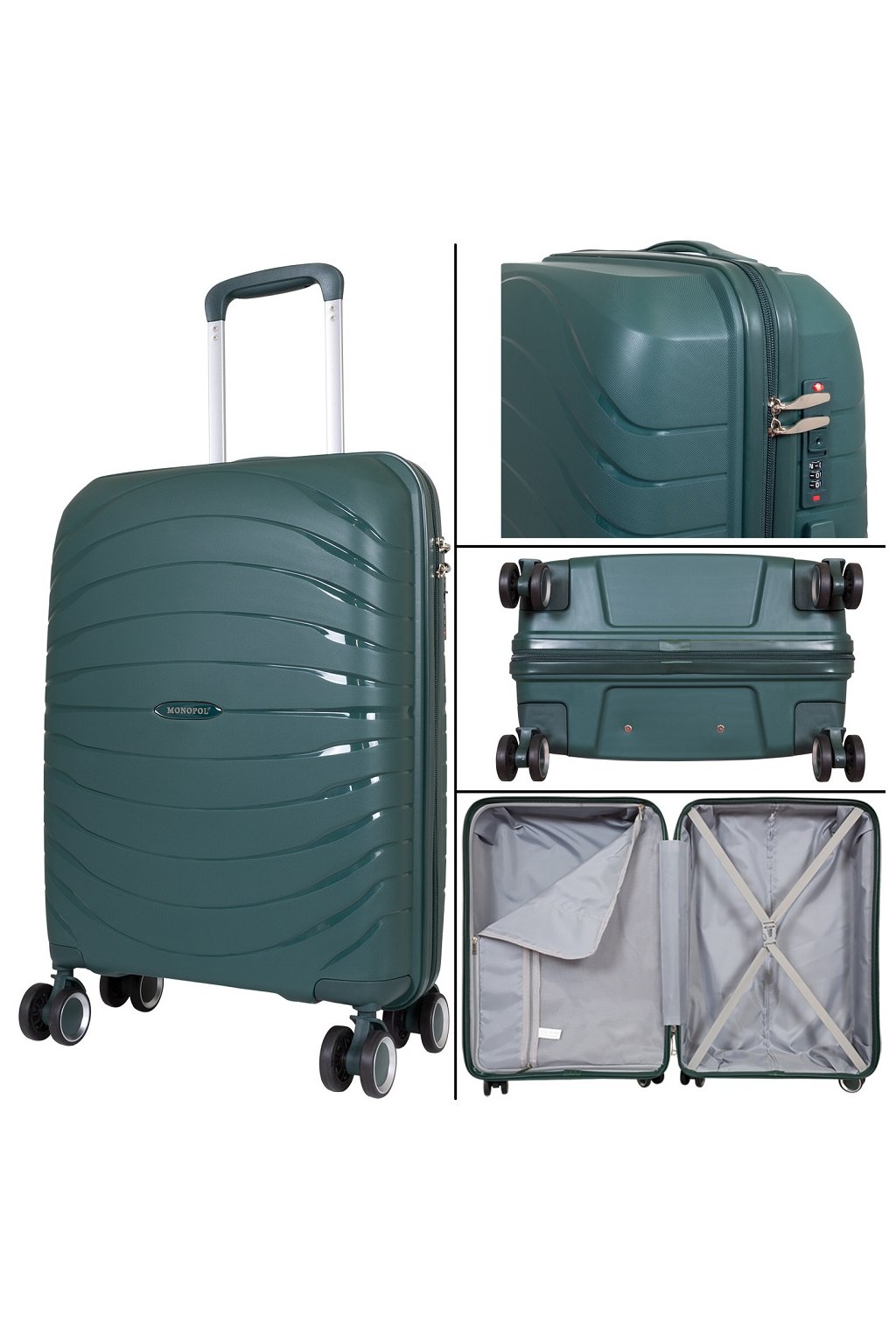 Kufrland.cz-Příruční kufr 55cm Denver Green