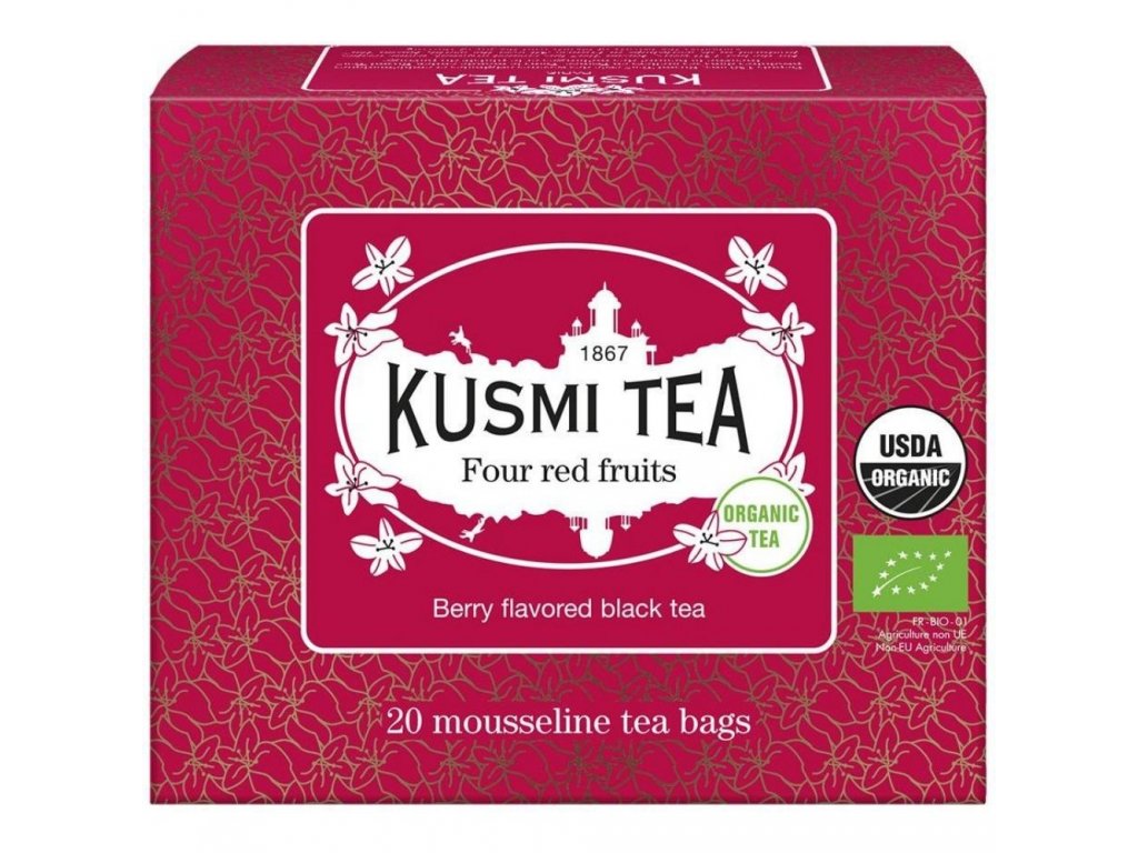 black tea FOUR RED FRUITS Kusmi Tea 20 muslin bags - Kulina.com