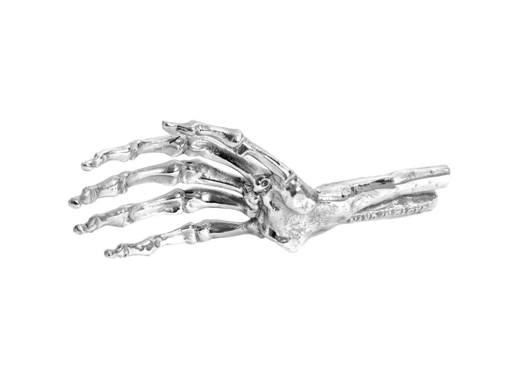 Aluminium figurine WUNDERKAMMER SKELETON HAND Seletti 24 cm silver ...