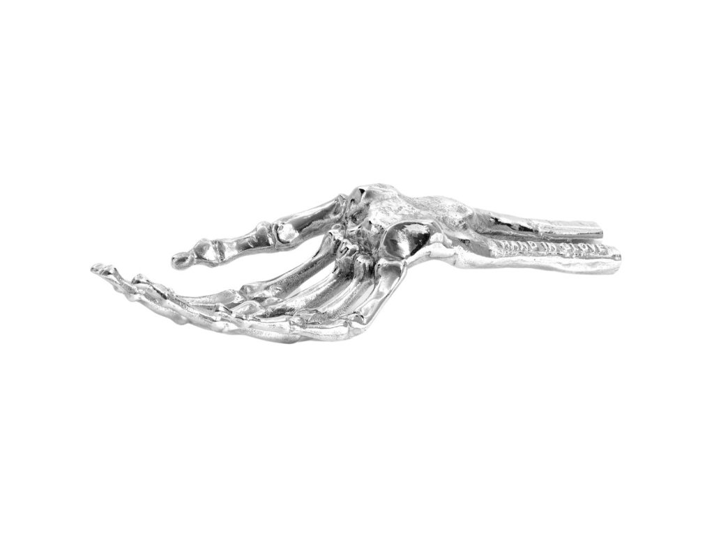 Aluminium figurine WUNDERKAMMER SKELETON HAND Seletti 24 cm silver ...