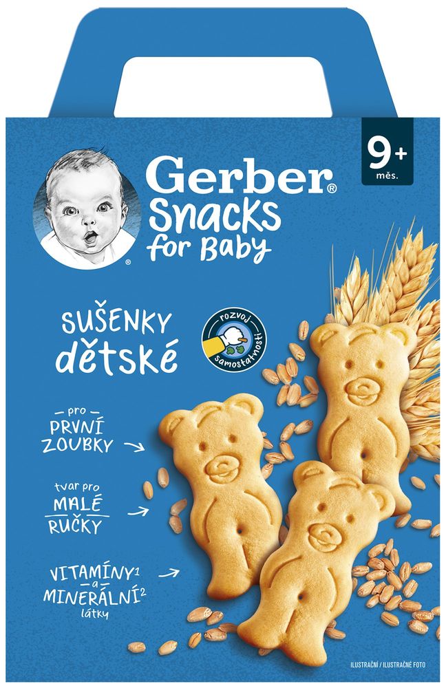 GERBER Snacks dětské sušenky 180g - Kupplenky.cz