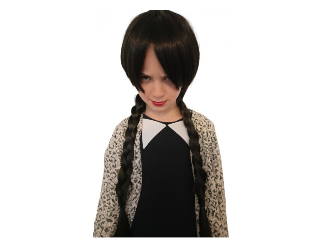 Wednesday - dlhá čierna parochňa s ofinou - www.kuzlove.sk