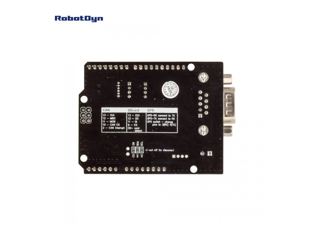 RobotDyn CAN-BUS Shield 16Mhz microSD, GPS konektor | LaskaKit