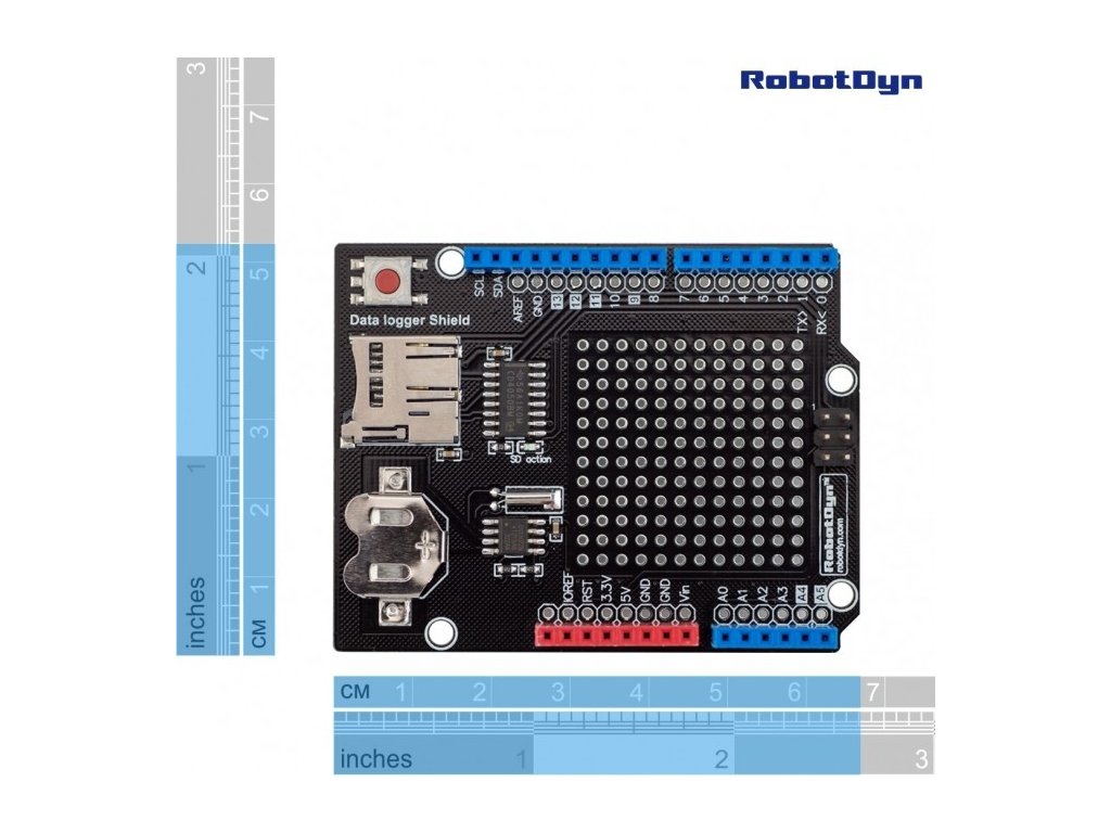 RobotDyn Data logger shield microSD, RTC DS1307 | LaskaKit