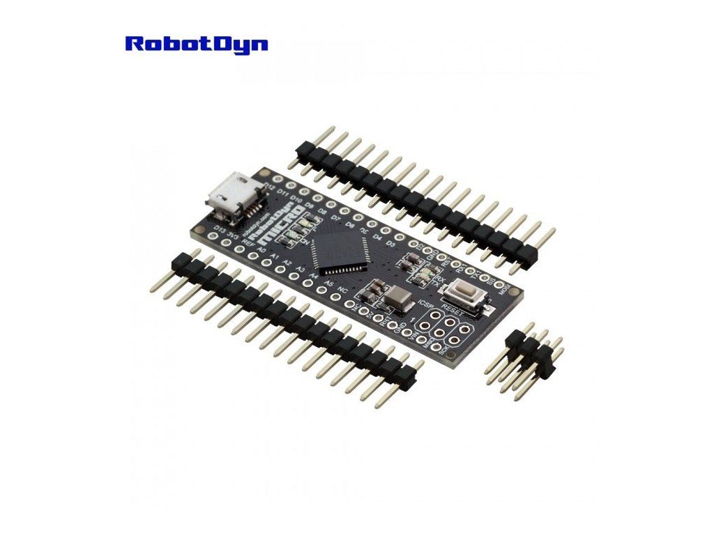 RobotDyn Arduino Micro ATmega32U4 5V, Nepřipájené piny | LaskaKit