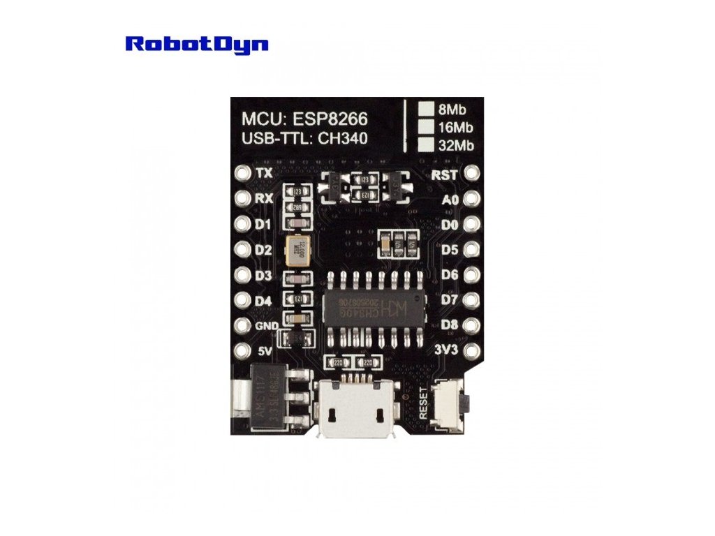 RobotDyn ESP8266 D1 Mini WeMos 32Mb WiFi CH340 | LaskaKit