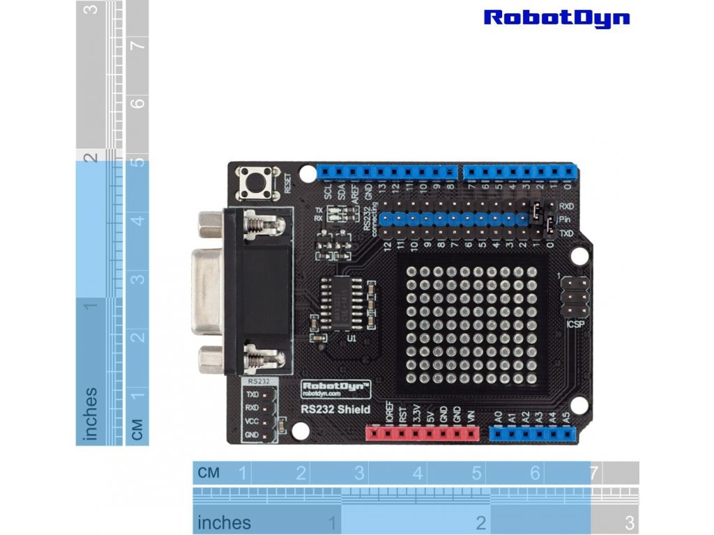RobotDyn RS232 MAX232 Shield pro Arduino UNO | LaskaKit