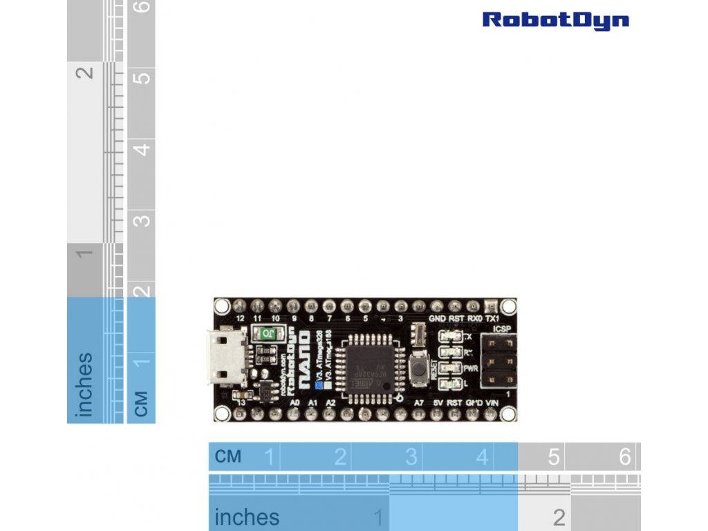Robotdyn Arduino Nano V3, ATmega328P, Připájené piny | LaskaKit
