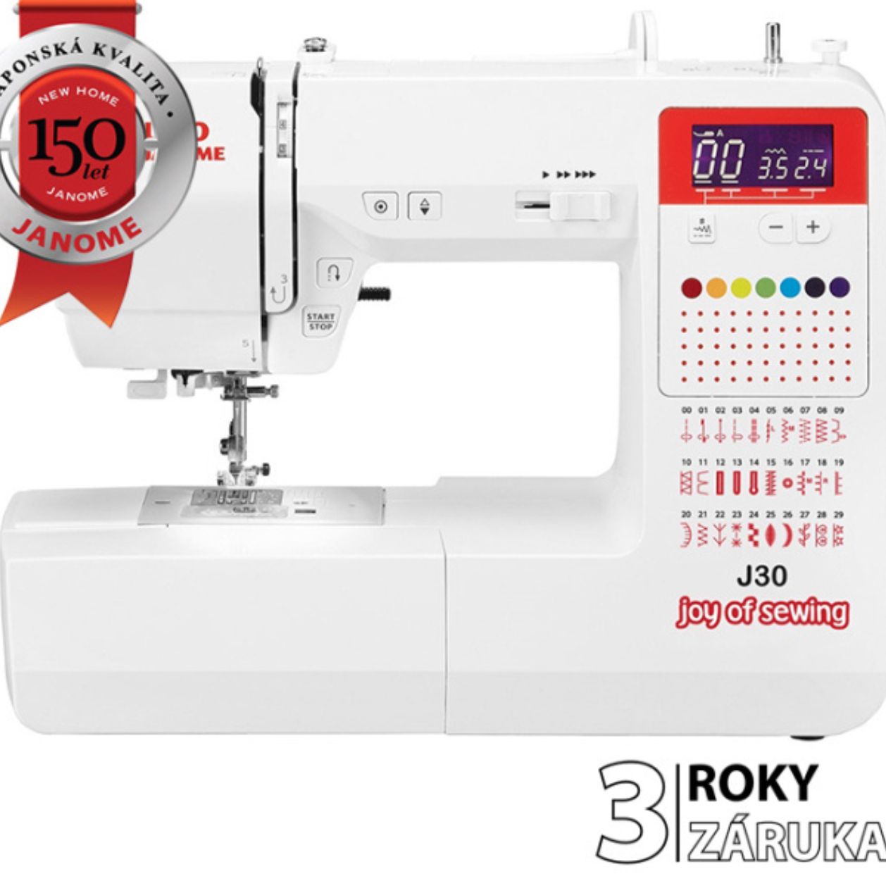 Šicí stroj JANOME JUNO J30 | Látky konvalinka