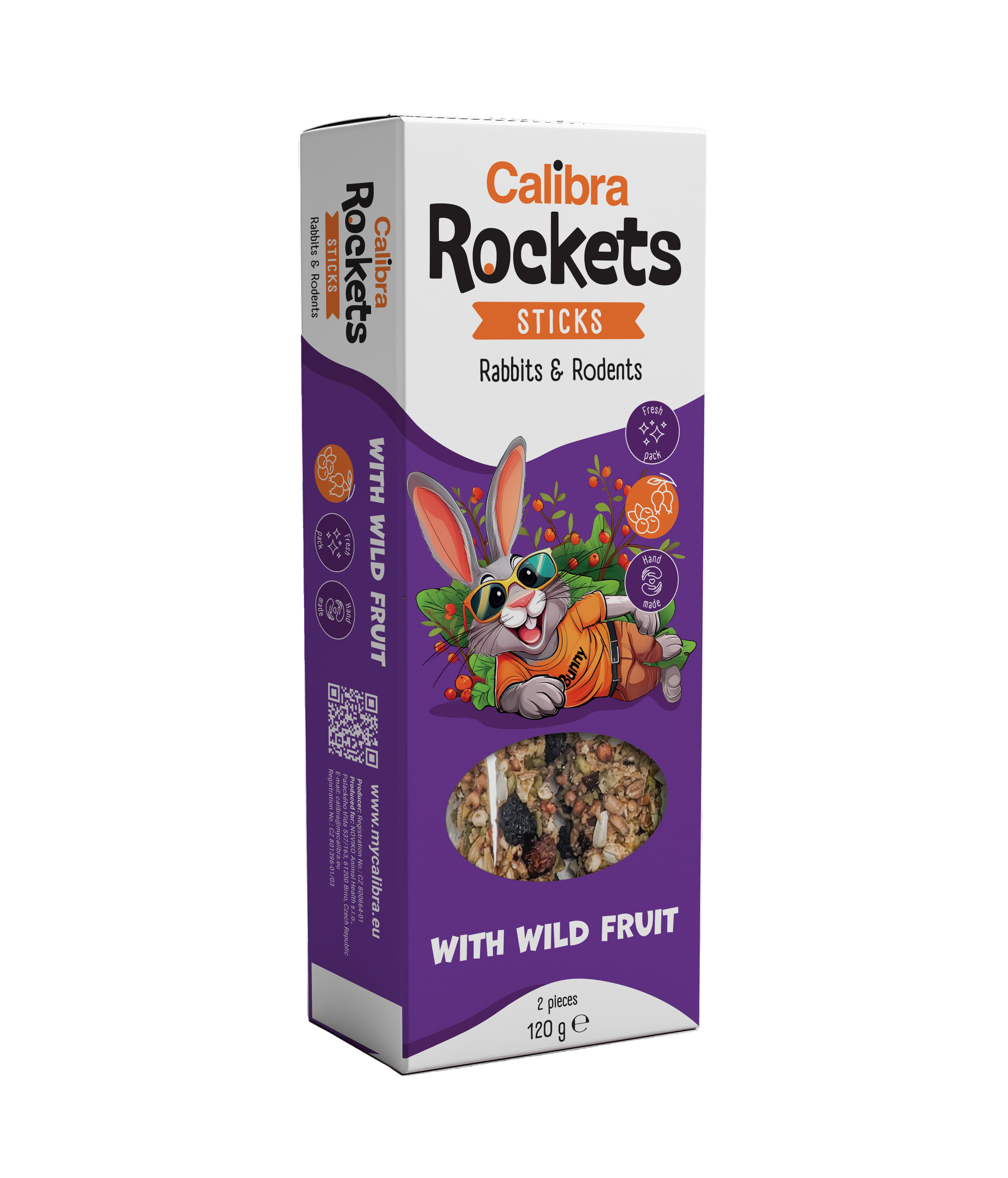 Calibra Rockets Sticks Rabbits&Rodents Wild fruit 120g - Lihne.cz
