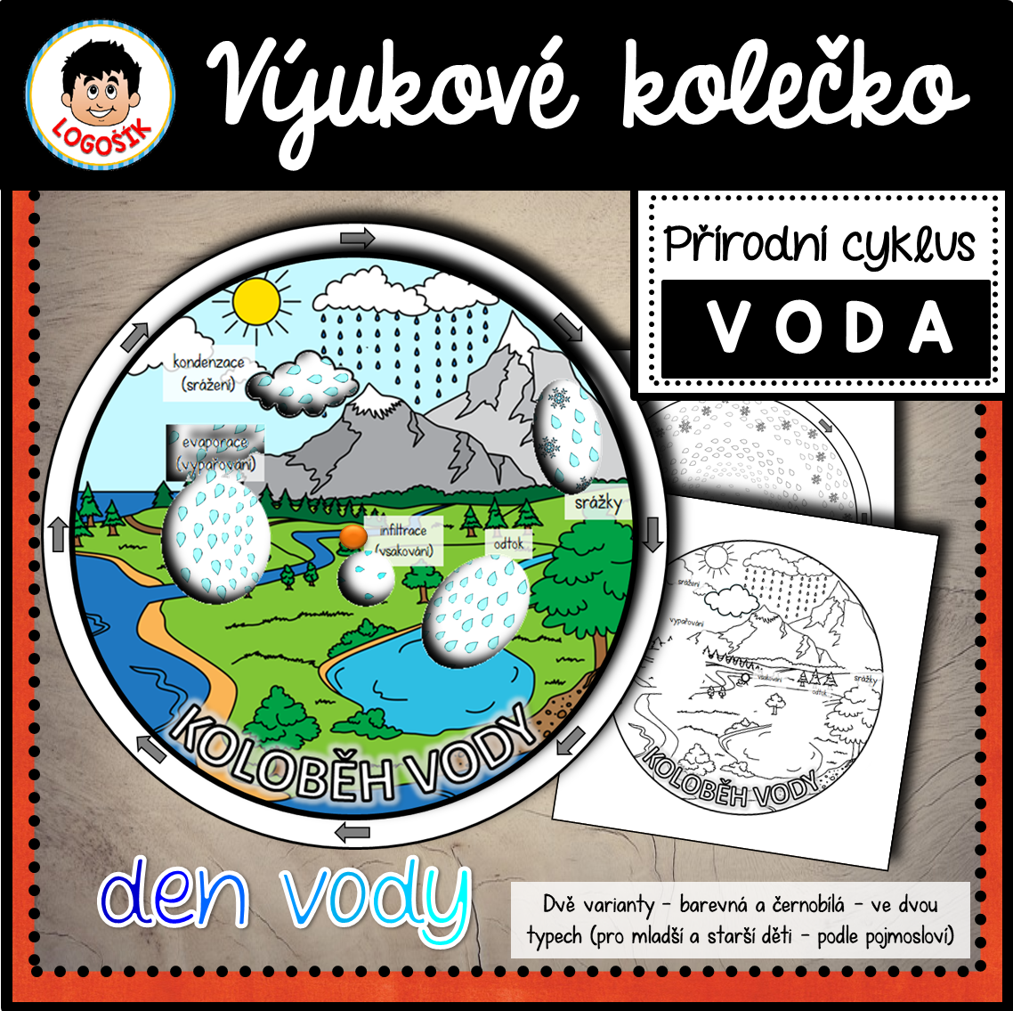 VÝUKOVÁ KOLEČKA - cyklus vody - LOGOŠÍK