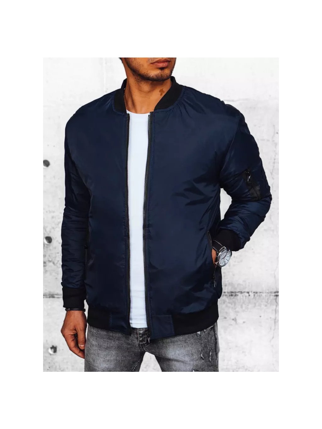 Tmavomodrý pánsky bomber - LondonClub.sk