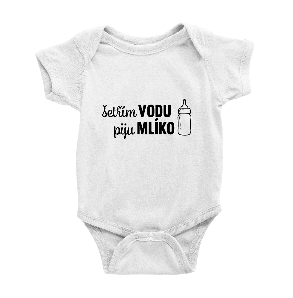 Dětské BODY Šetřím vodu piju mlíko - Lovero.cz