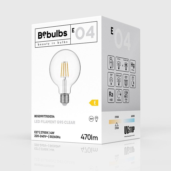 Żarówka Led Filament E27 G95 4w Luxifer Pl