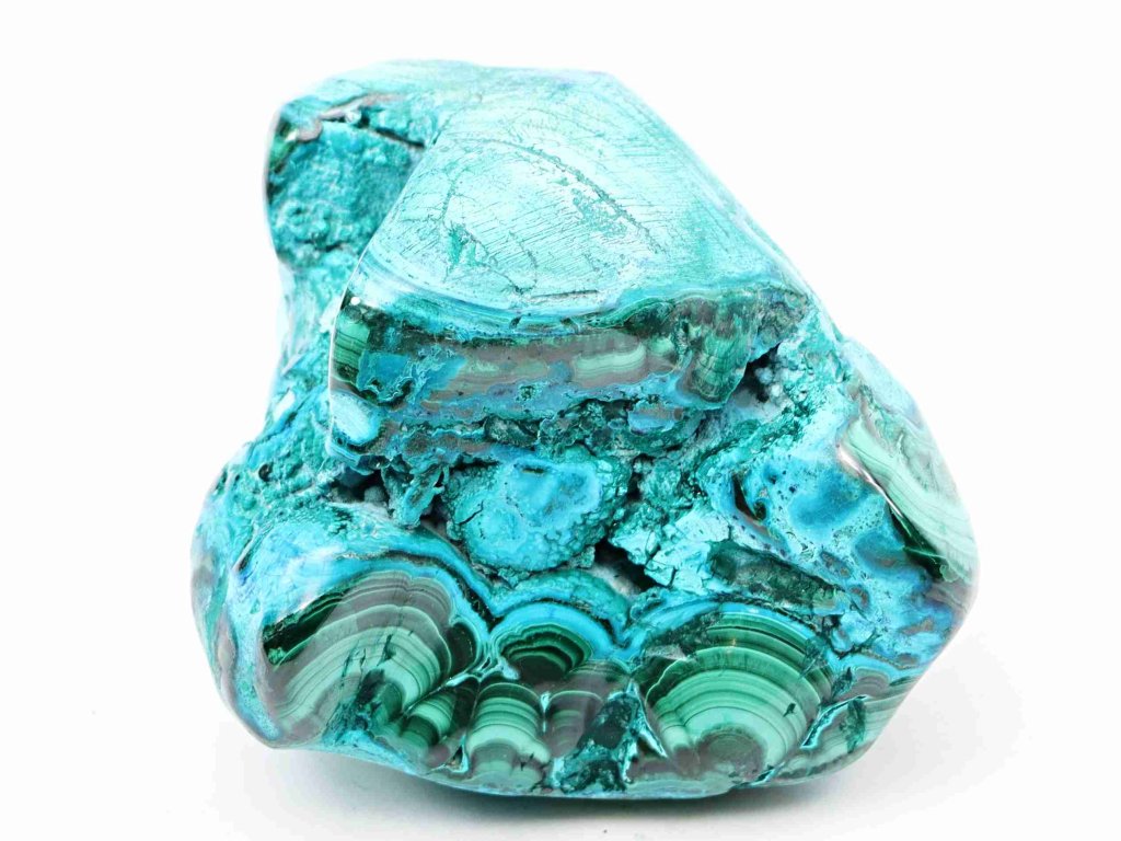 Malachit Chryzokol leštěný kámen 745g přírodní - Kongo #K470 - Minerály ...