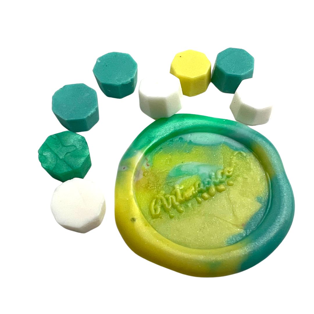 Pečetní vosk Odstíny zelené - Malovaný kamínek