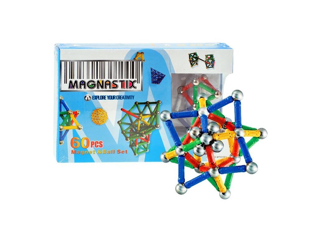 Magnetická stavebnice Magnastix 60 dílů | Mamido Toys