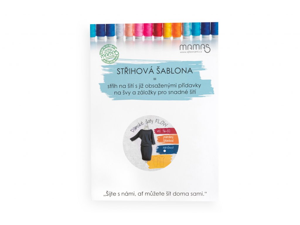 Papírová střihová šablona dámské šaty FLOW • Mamtex