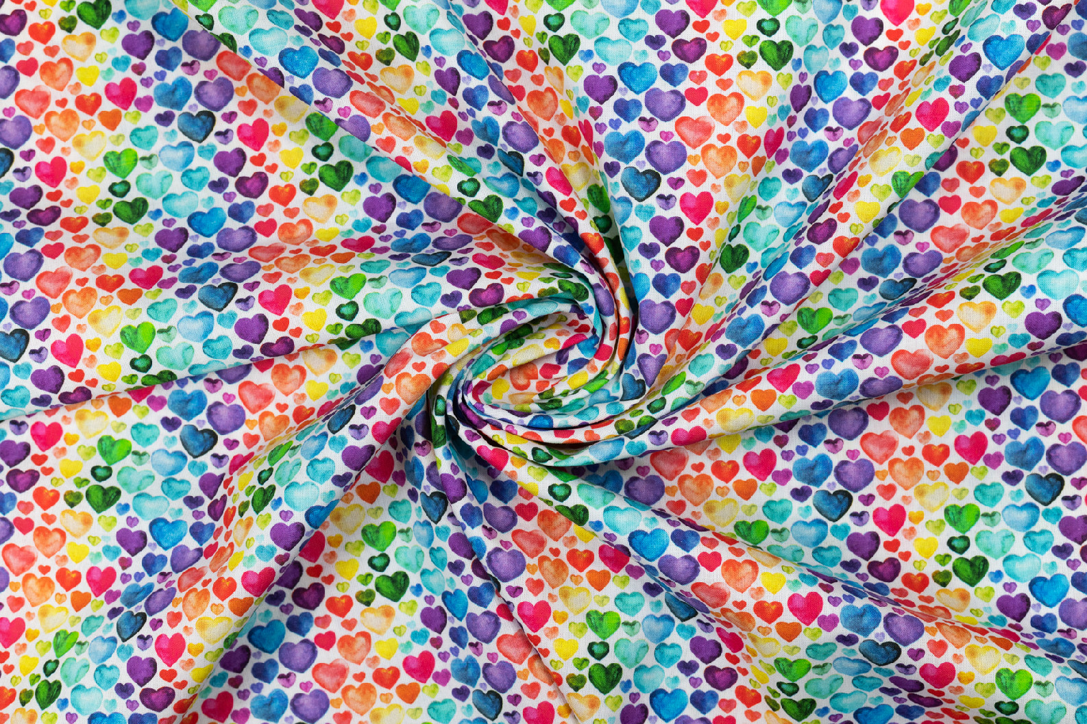 Bavlněné plátno barevné srdíčka • Mamtex