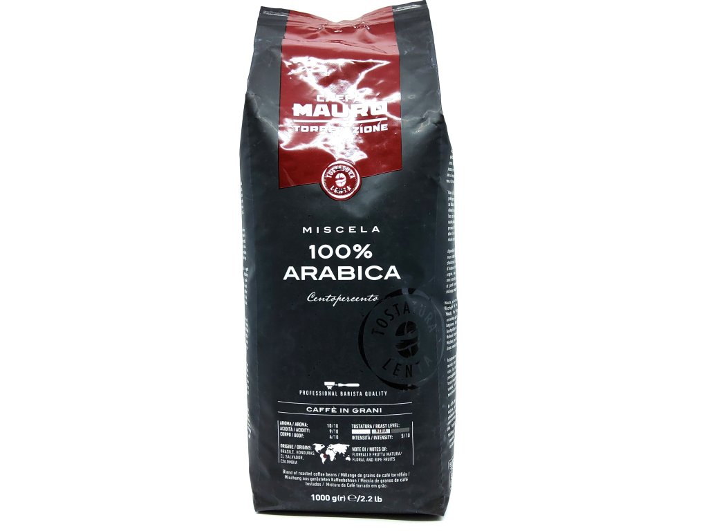 Mauro caffé Centopercento, zrnková káva, 1 kg - Mazuto.cz